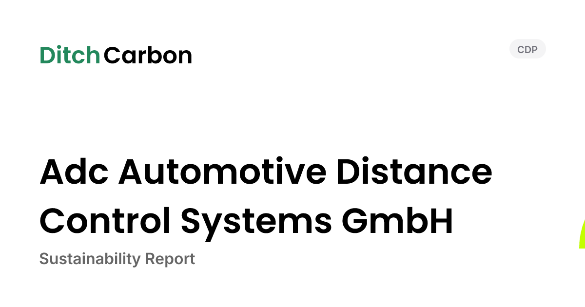 Adc Automotive Distance Control Systems GmbH Emissions Breakdown ...