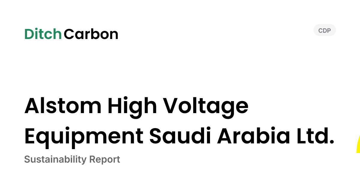 Alstom High Voltage Equipment Saudi Arabia Ltd. Emissions Breakdown ...