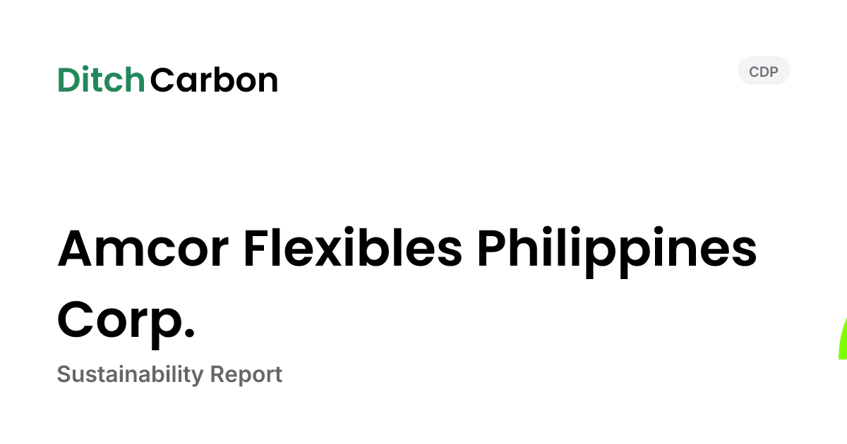 Amcor Flexibles Philippines Corp. Emissions Breakdown & Climate Score ...