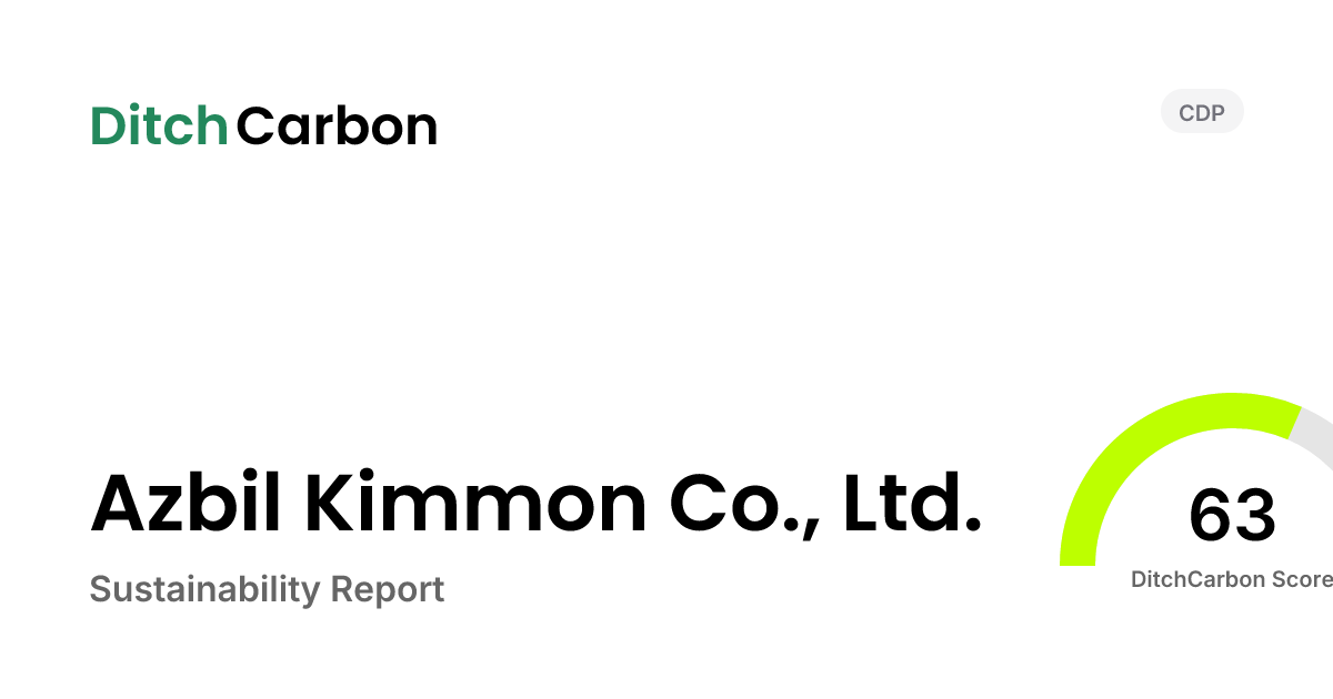Azbil Kimmon Co., Ltd. Emissions Breakdown & Climate Score | DitchCarbon