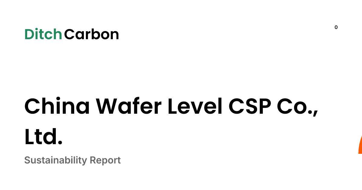 China Wafer Level CSP Co., Ltd. Sustainability Report | DitchCarbon