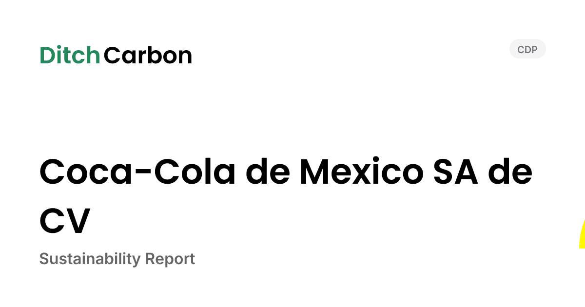 Coca-Cola de Mexico SA de CV Emissions Breakdown & Climate Score ...