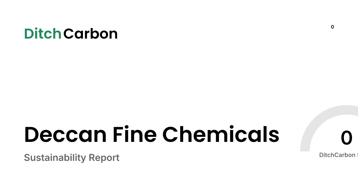 Deccan Fine Chemicals Emissions Breakdown & Climate Score | DitchCarbon