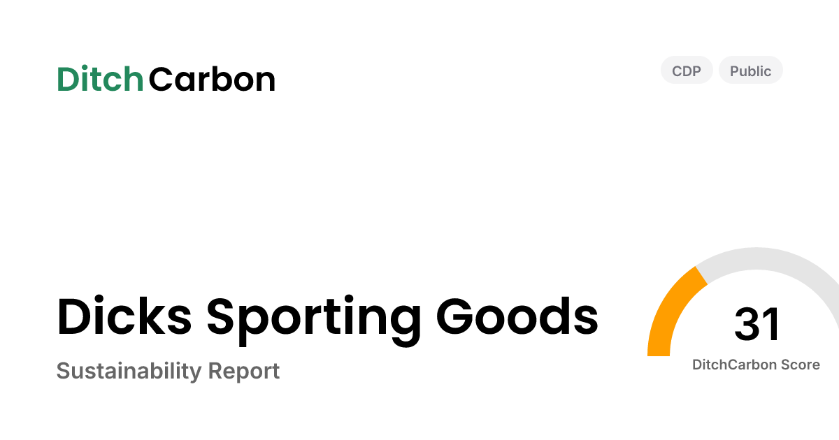 Dicks Sporting Goods Sustainability Report | DitchCarbon