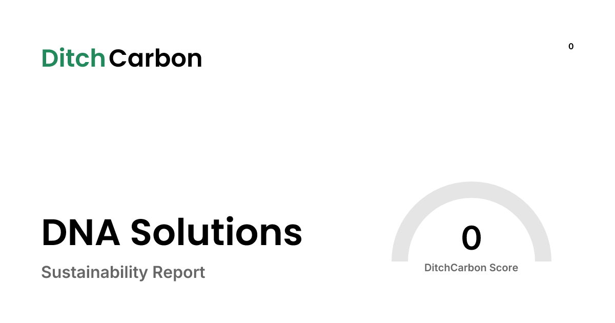DNA Solutions Emissions Breakdown & Climate Score | DitchCarbon