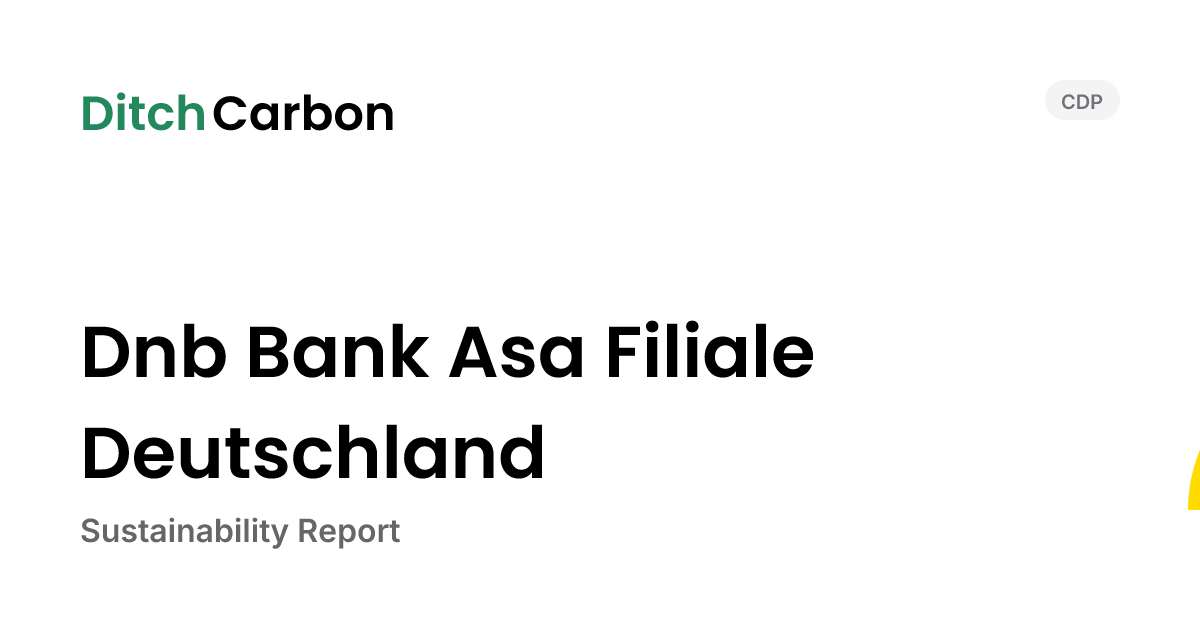 Dnb Bank Asa Filiale Deutschland Emissions Breakdown & Climate Score ...