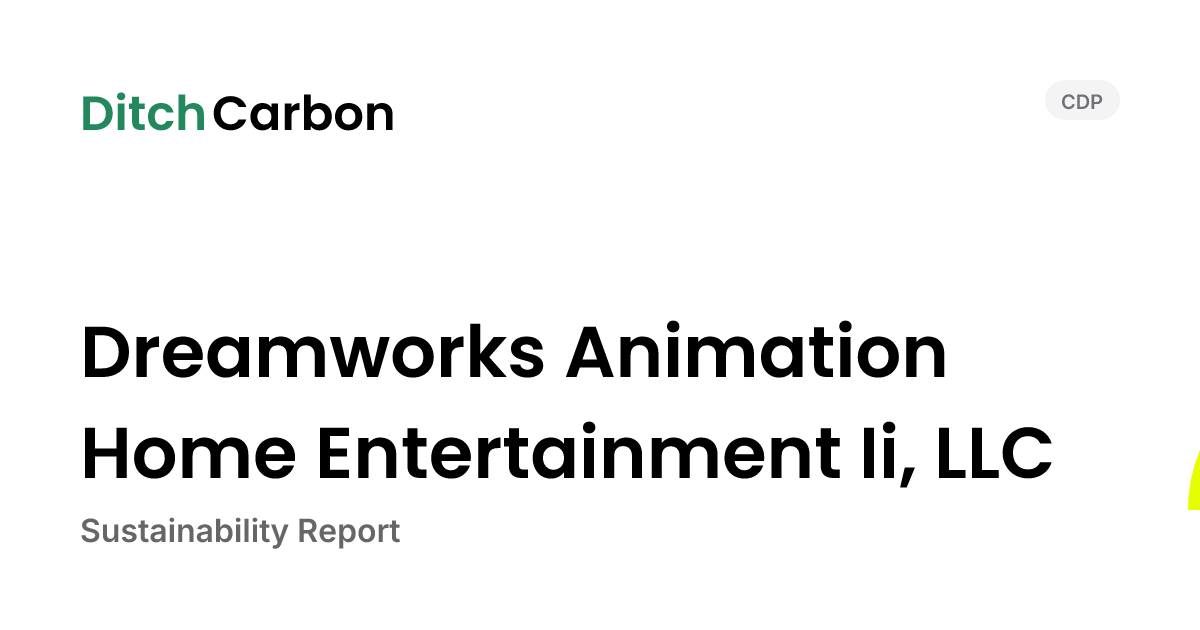 Dreamworks Animation Home Entertainment Ii, LLC Emissions Breakdown ...