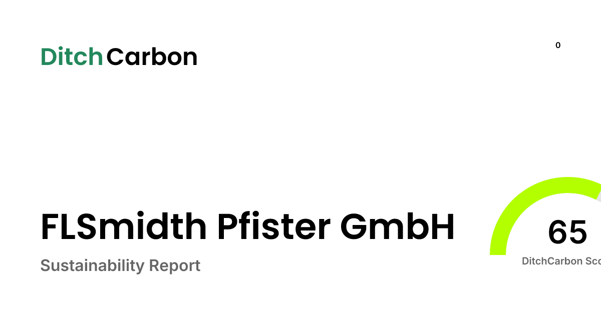 FLSmidth Pfister GmbH Sustainability Report | DitchCarbon FLSmidth Pfister GmbH Sustainability Report | DitchCarbon