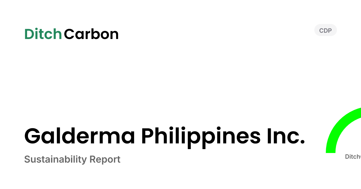 Galderma Philippines Inc. Emissions Breakdown & Climate Score | DitchCarbon