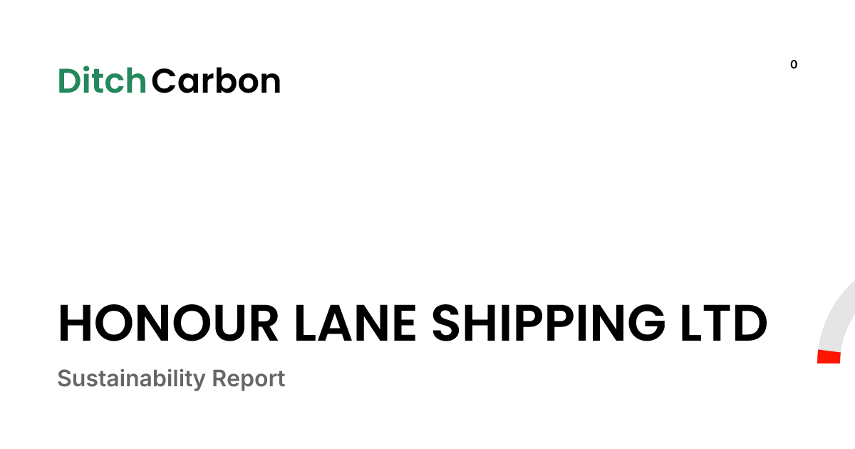 HONOUR LANE SHIPPING LTD Sustainability Report | DitchCarbon
