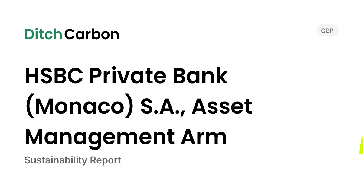 HSBC Private Bank (Monaco) S.A., Asset Management Arm Emissions ...