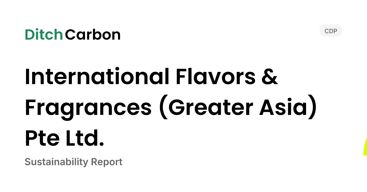 International Flavors & Fragrances (Greater Asia) Pte Ltd. Emissions ...