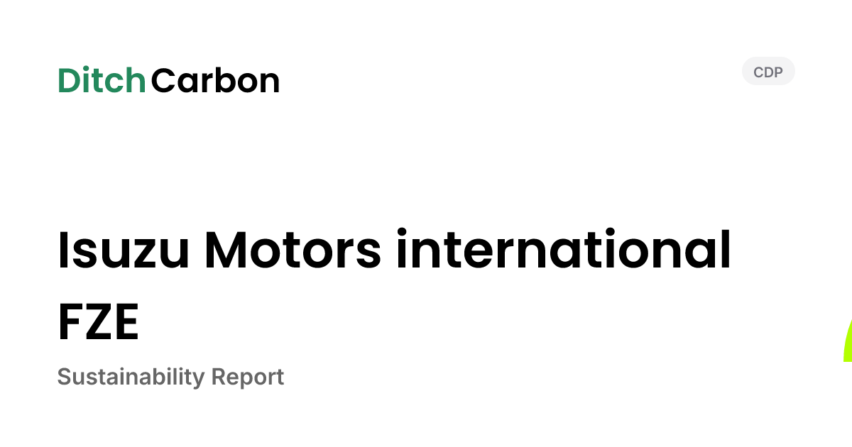 Isuzu Motors international FZE Emissions Breakdown & Climate Score ...