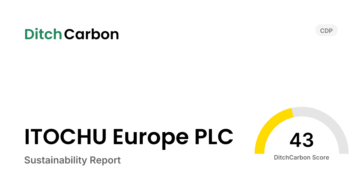 ITOCHU Europe PLC Emissions Breakdown & Climate Score | DitchCarbon