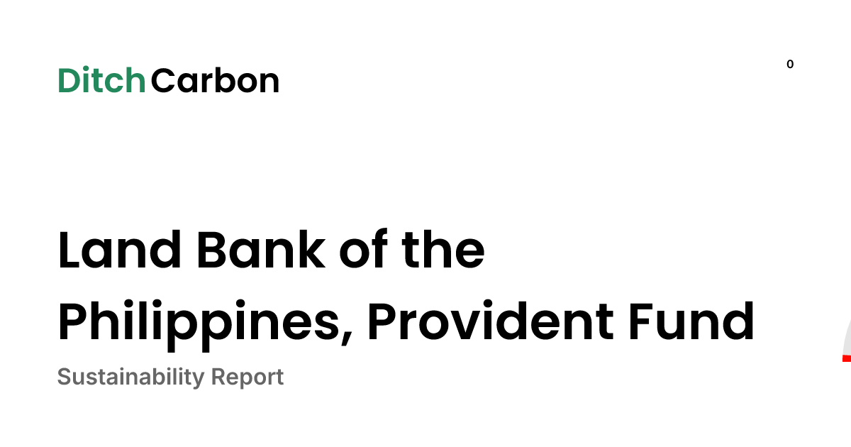 Land Bank of the Philippines, Provident Fund Sustainability Report ...
