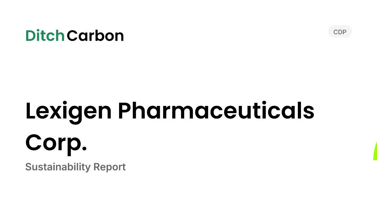 Lexigen Pharmaceuticals Corp. Emissions Breakdown & Climate Score ...