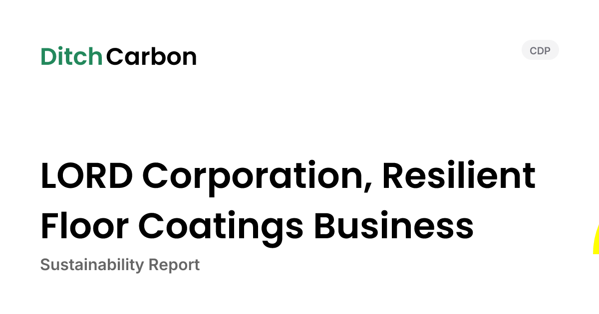 LORD Corporation, Resilient Floor Coatings Business Emissions Breakdown ...