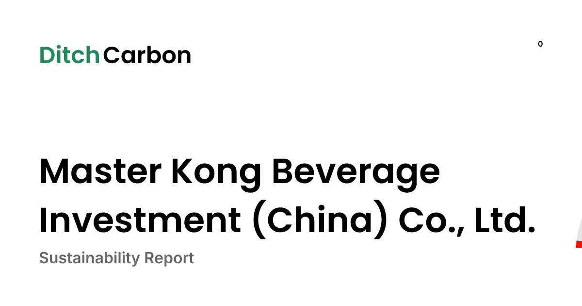 Master Kong Beverage Investment (China) Co., Ltd. Emissions Breakdown ...
