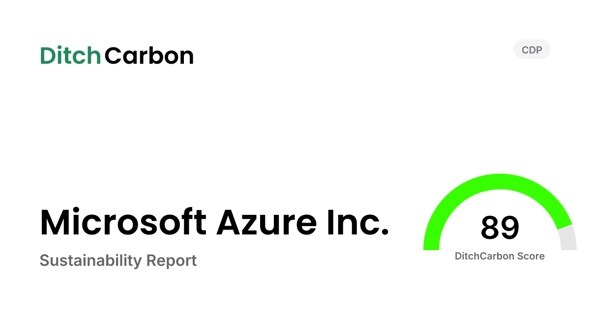 Microsoft Azure Inc. Sustainability Report | DitchCarbon