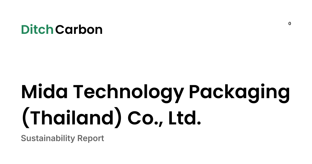 Mida Technology Packaging (Thailand) Co., Ltd. Sustainability Report ...