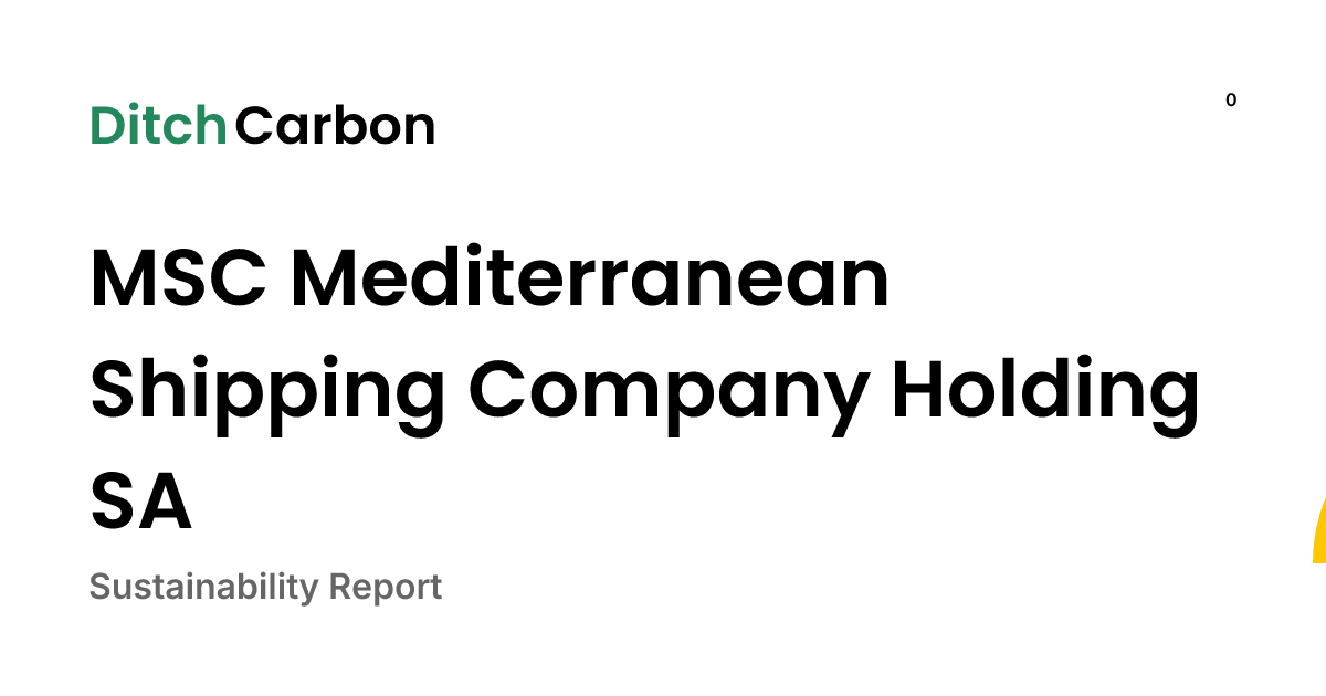 MSC Mediterranean Shipping Company Holding SA Emissions Breakdown ...