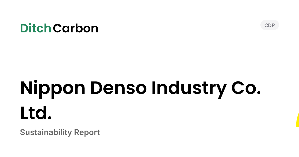 Nippon Denso Industry Co. Ltd. Sustainability Report | DitchCarbon