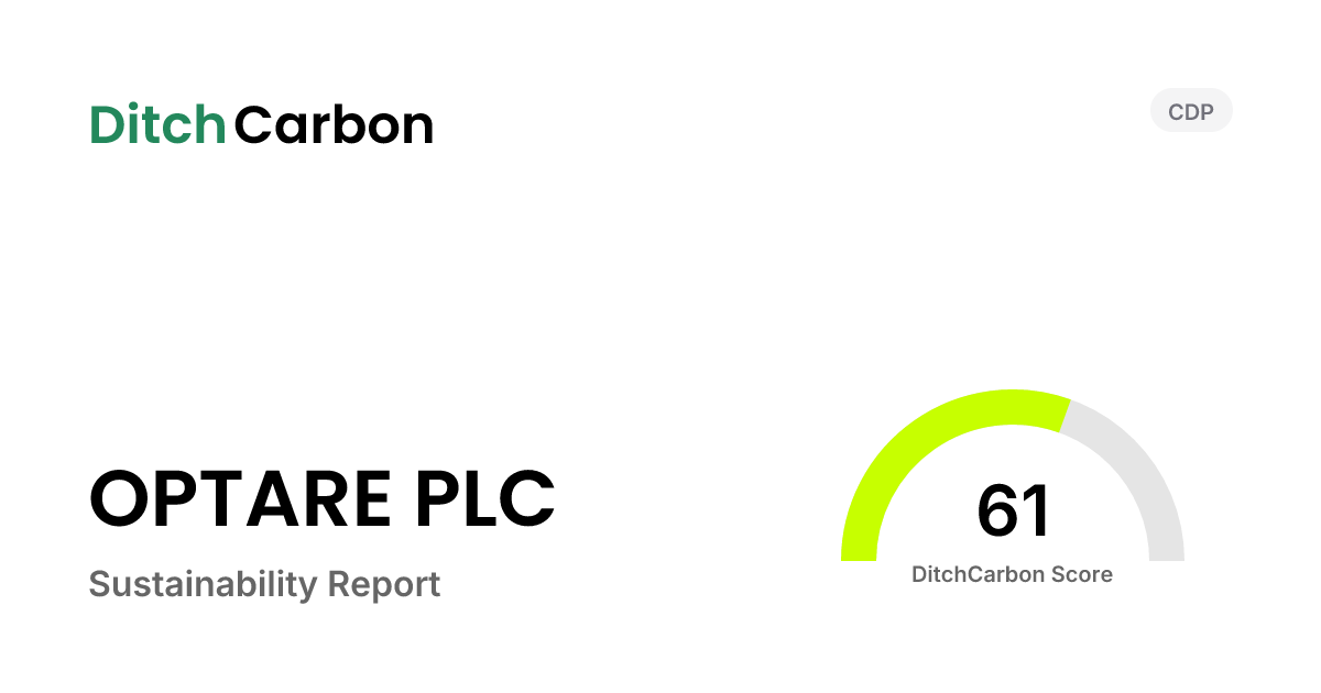 OPTARE PLC Emissions Breakdown & Climate Score | DitchCarbon