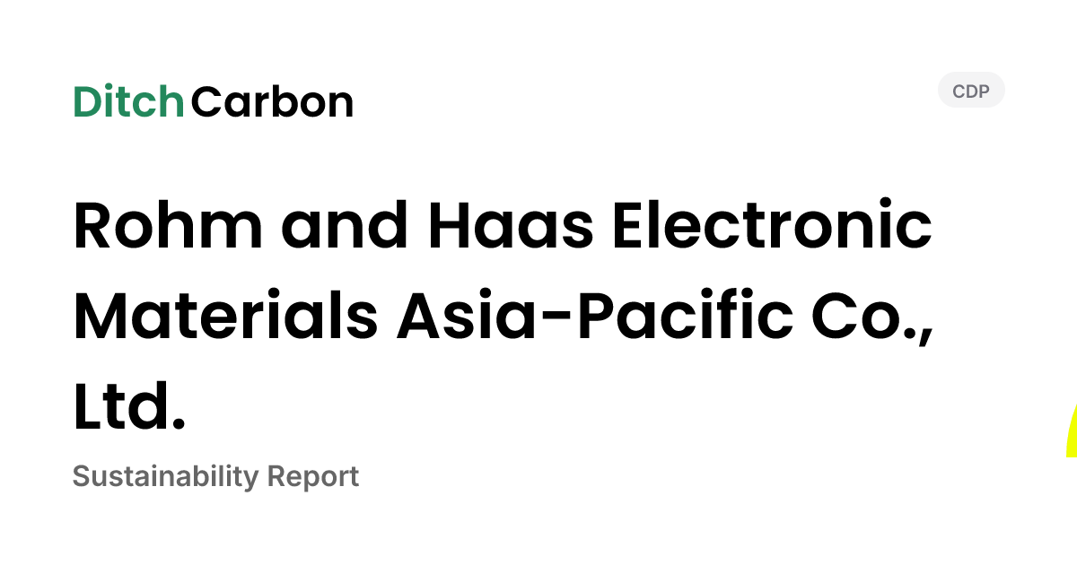 Rohm and Haas Electronic Materials Asia-Pacific Co., Ltd. Emissions ...