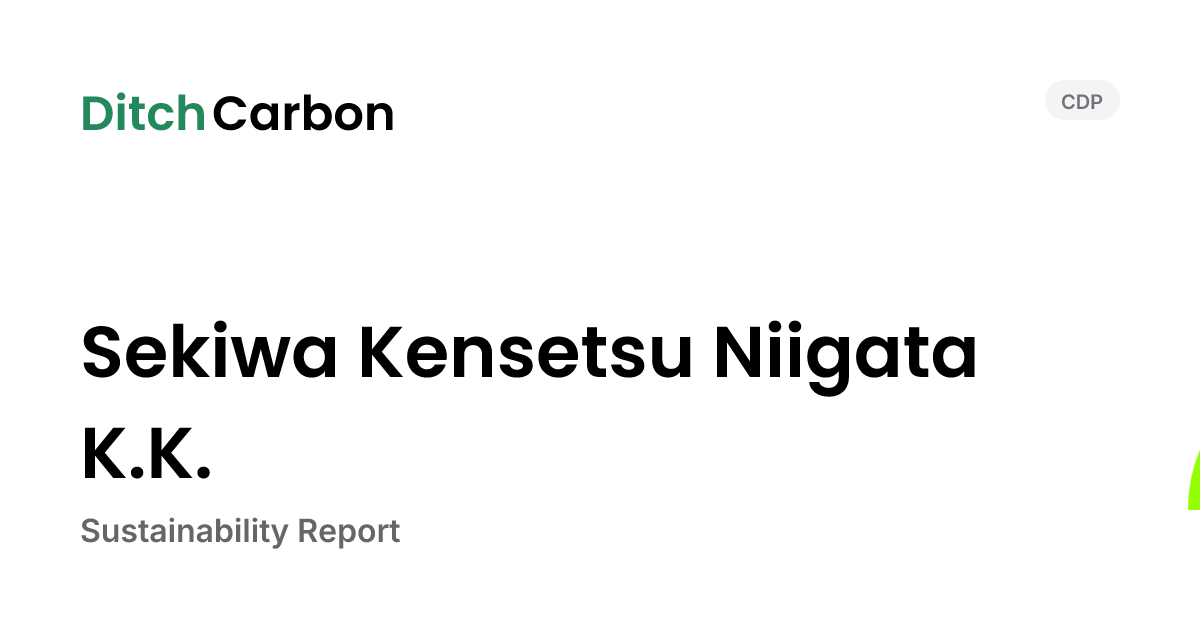 Sekiwa Kensetsu Niigata K.K. Emissions Breakdown & Climate Score ...