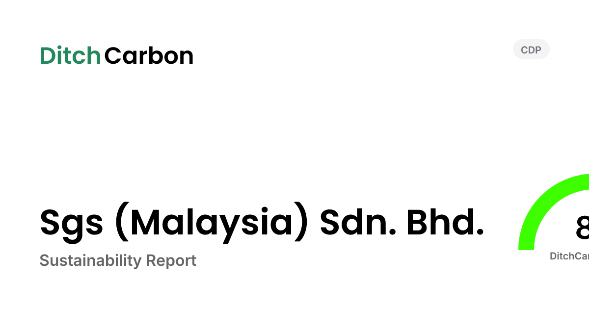 Sgs (Malaysia) Sdn. Bhd. Emissions Breakdown & Climate Score | DitchCarbon