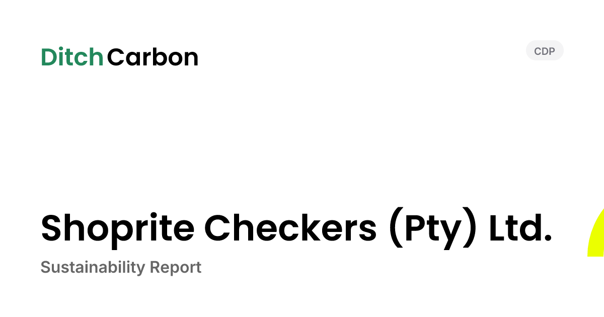 Shoprite Checkers (Pty) Ltd. Emissions Breakdown & Climate Score ...