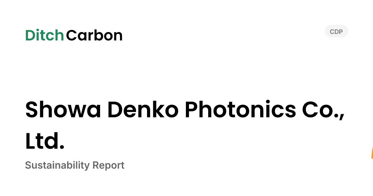 Showa Denko Photonics Co., Ltd. Emissions Breakdown & Climate Score ...