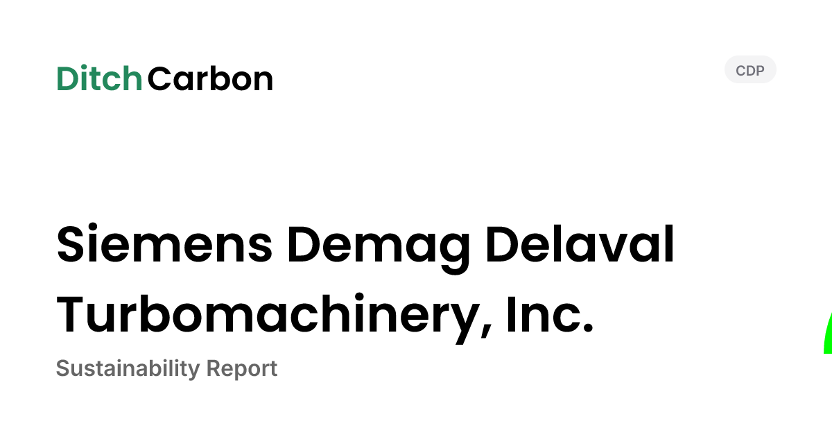 Siemens Demag Delaval Turbomachinery, Inc. Emissions Breakdown ...