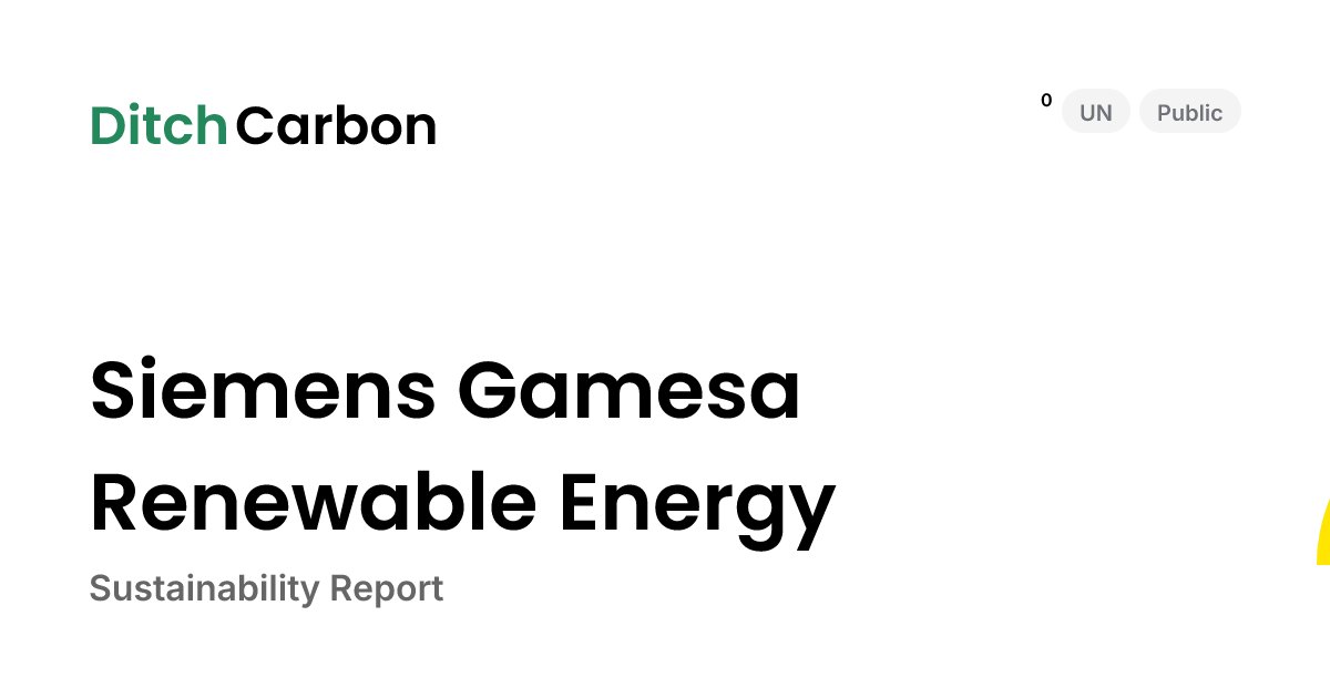 Siemens Gamesa Renewable Energy Sustainability Report | DitchCarbon
