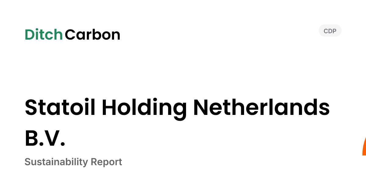 Statoil Holding Netherlands B.V. Emissions Breakdown & Climate Score ...
