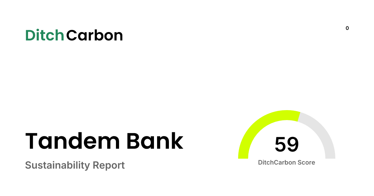 Tandem Bank Sustainability Report | DitchCarbon