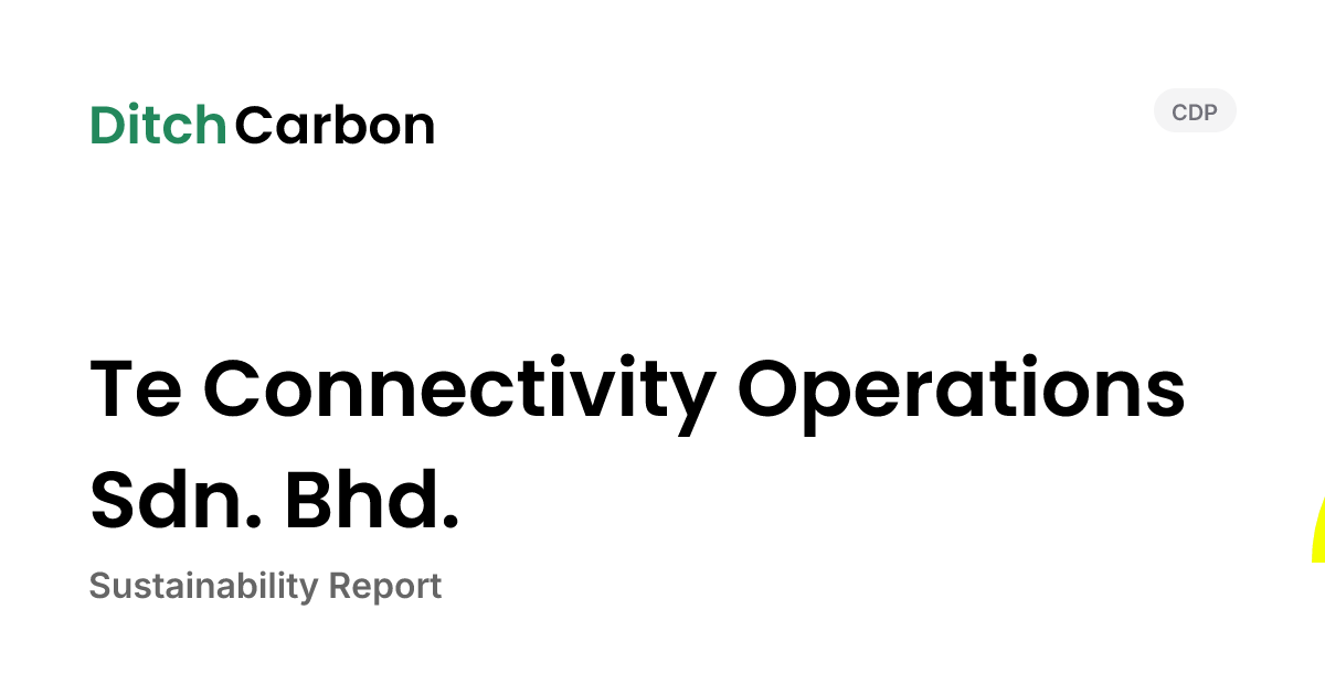 Te Connectivity Operations Sdn. Bhd. Emissions Breakdown & Climate ...