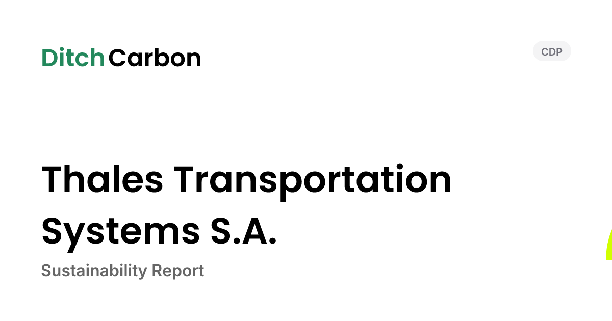 Thales Transportation Systems S.A. Emissions Breakdown & Climate Score ...