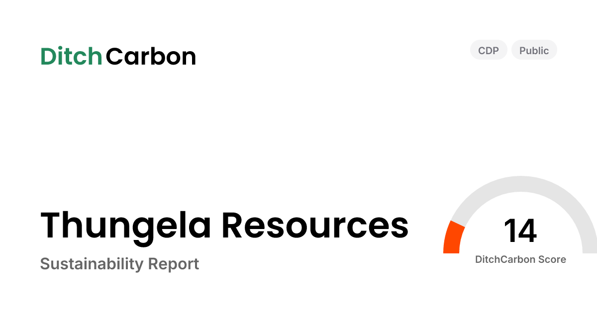 Thungela Resources Sustainability Report | DitchCarbon