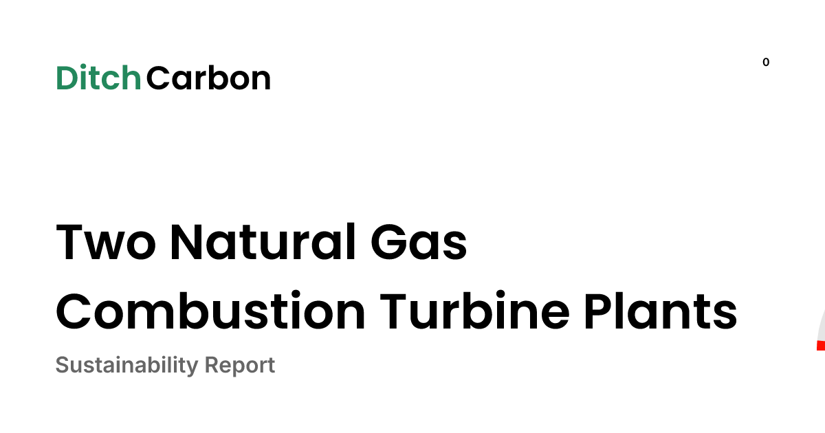 Two Natural Gas Combustion Turbine Plants Sustainability Report ...