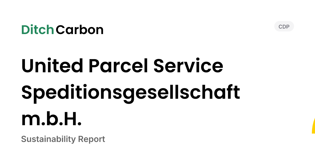 United Parcel Service Speditionsgesellschaft m.b.H. Emissions Breakdown ...