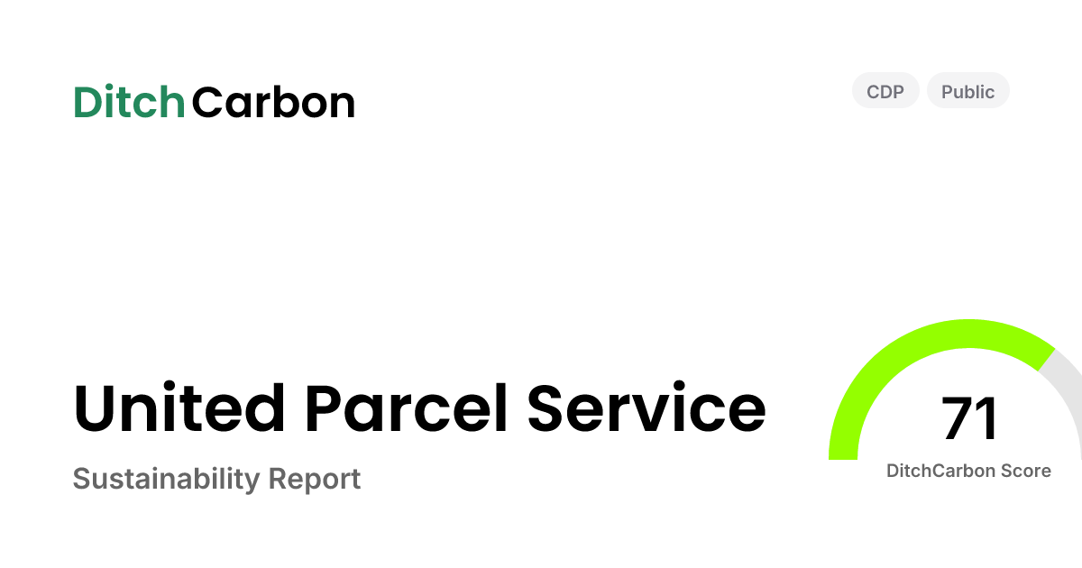 United Parcel Service Emissions Breakdown & Climate Score | DitchCarbon