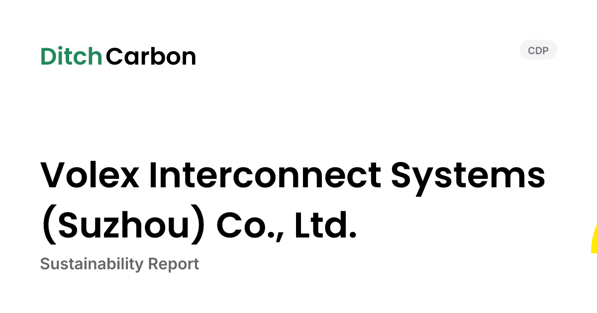 Volex Interconnect Systems (Suzhou) Co., Ltd. Emissions Breakdown ...