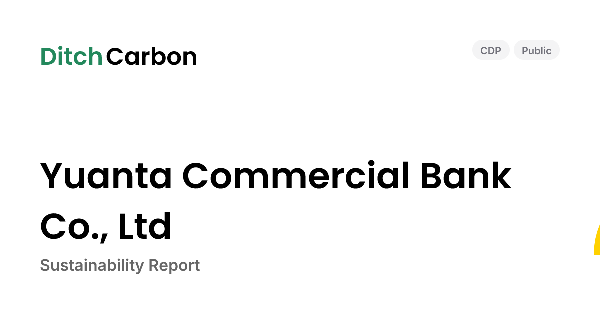 Yuanta Commercial Bank Co., Ltd Sustainability Report | DitchCarbon